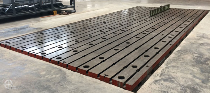 X Box Cast Iron T Slot Base Plate Hand Scrap Surface Finish 5000 X 3000mm