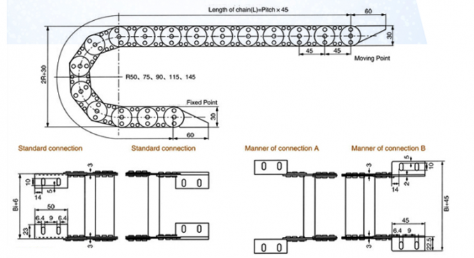 15-20mm Drag Chain Cable Carrier For Transport / Construction Machinery